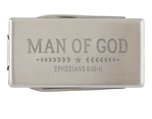 Man of God Money Clip w/ nail file and Knife – Far Beyond The Blue